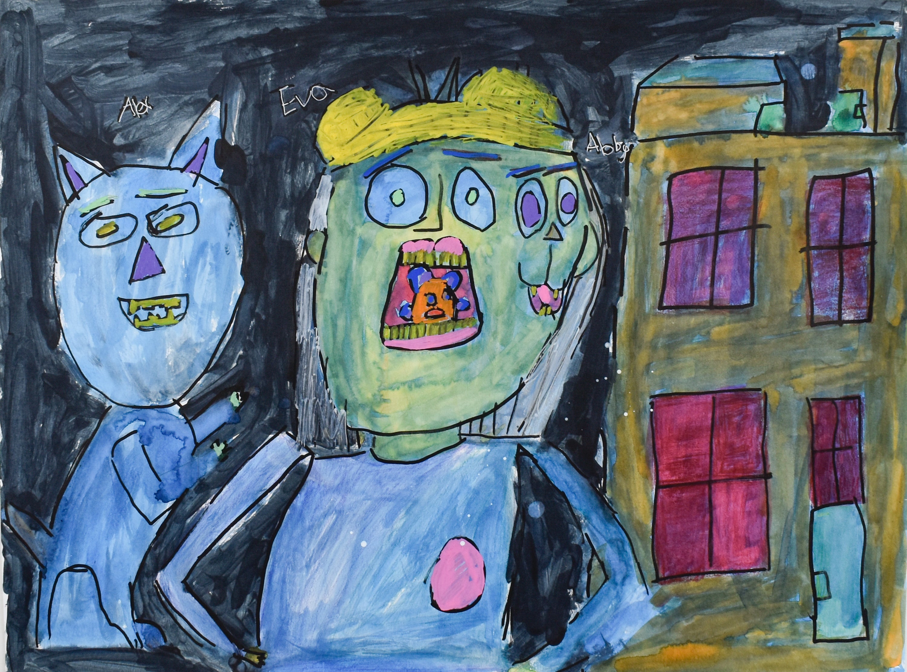 Two Faced Woman and Cat, by Zainab Elhasan – pasc-gallery